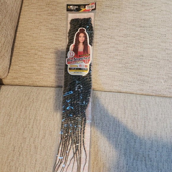 Motown | Hair | Motown Tress Crochet Braid Prelooped Afro Twist 22 Gray ...